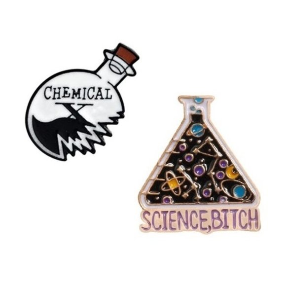 Jewelry | 2 Chemistry Scientist Enamel Pins Set | Poshmark